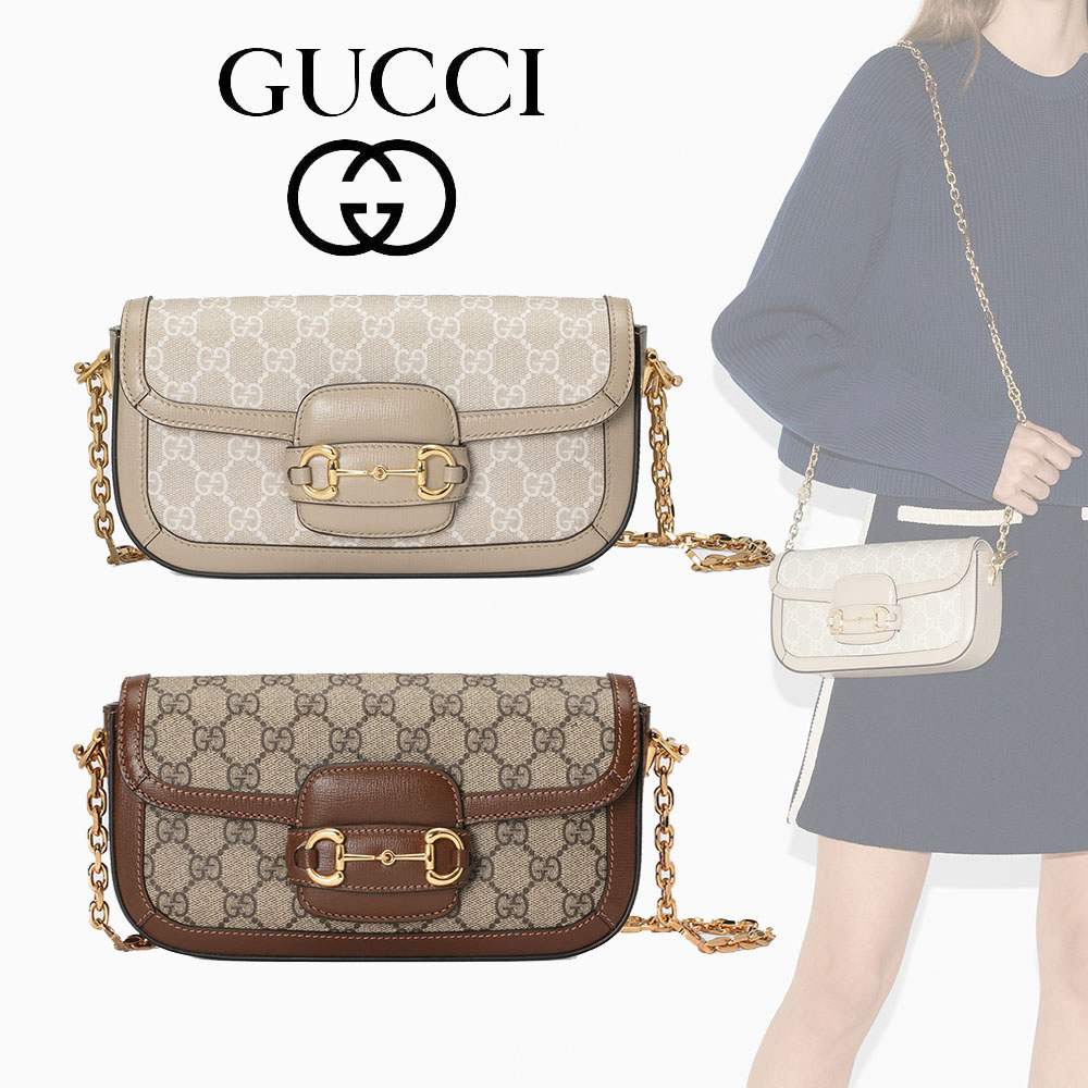 グッチ バッグ レディース GUCCI ホースビット1955 スモールショルダーバッグ 735178 FABLN 9897 ベージュ+ホワイト グッチ コピー 〔グッチ ホースビット 1955〕ショルダーバッグ 735178